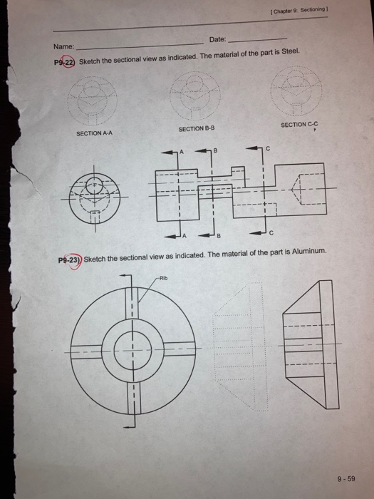 Solved p9-22) Sketch the section as indicated. The material | Chegg.com