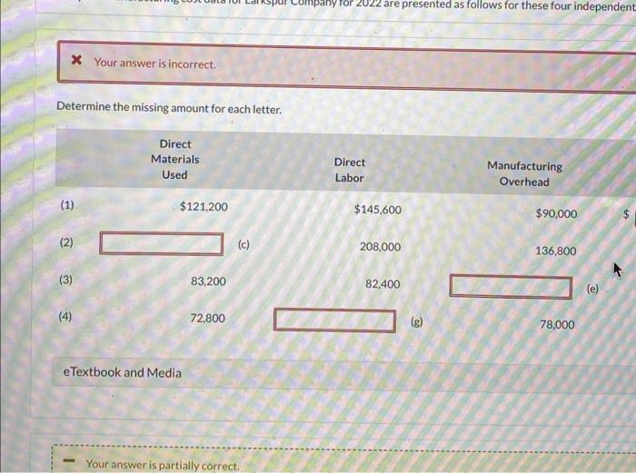 Solved Determine the missing amount for each | Chegg.com