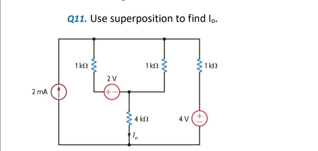 Solved Q11. Use superposition to find I0. | Chegg.com