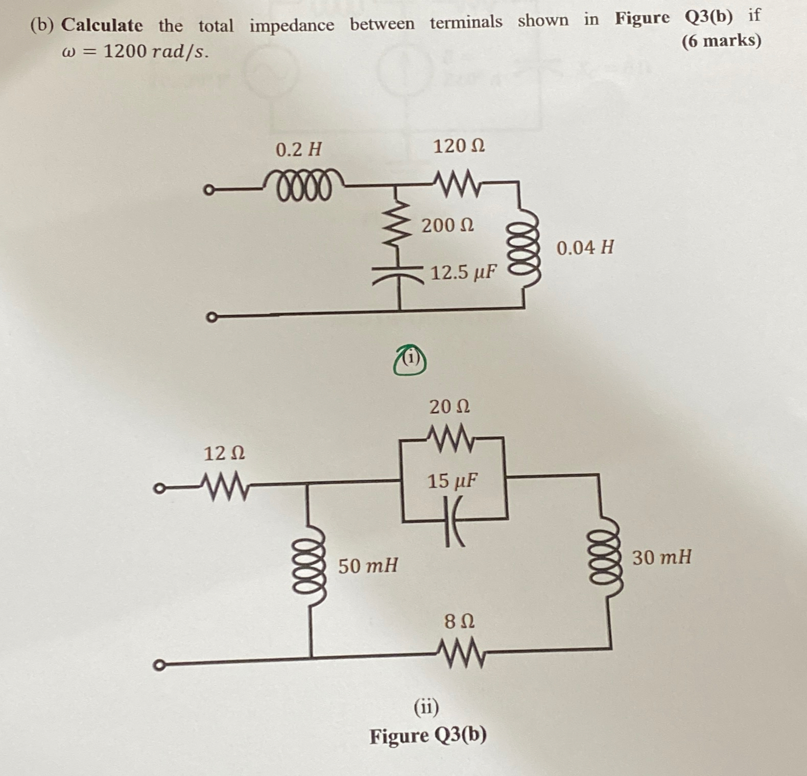 Solved (b) ﻿Calculate the total impedance between terminals | Chegg.com