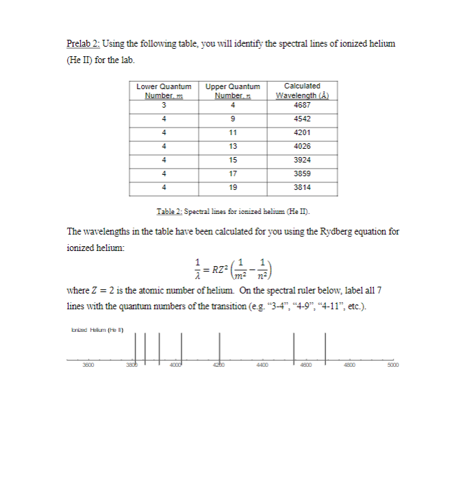 Prelab 2: Using the following table, you will | Chegg.com