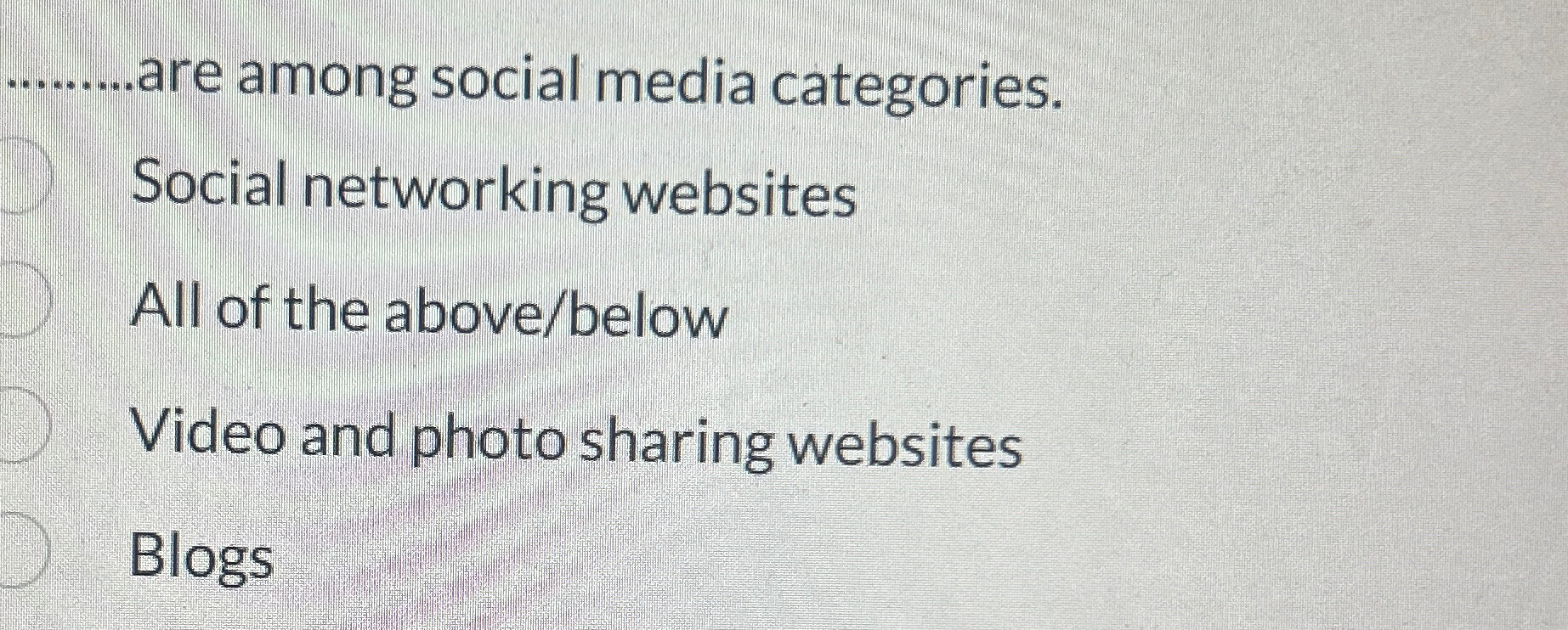 Solved are among social media categories.Social networking | Chegg.com