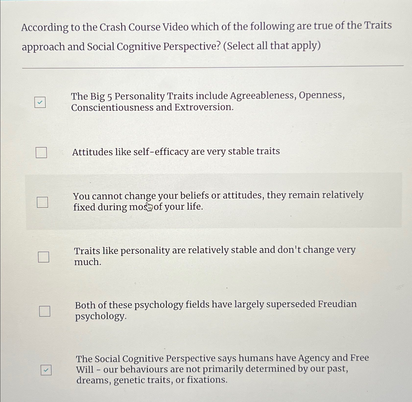 Solved According to the Crash Course Video which of the | Chegg.com