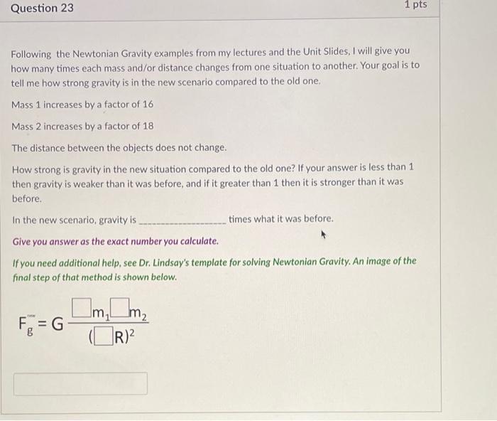 Solved Following the Newtonian Gravity examples from my | Chegg.com