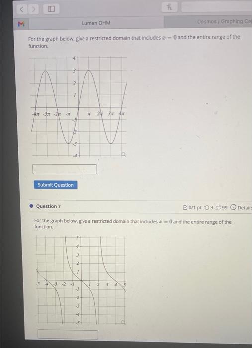 Solved Lumen OHM Desmos! Graphing ca For the graph below, | Chegg.com