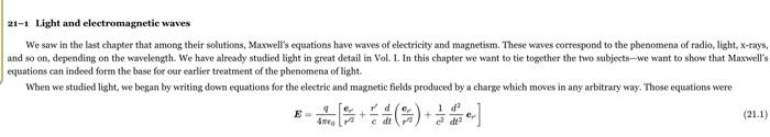 Solved I was reading the Feynmen's Lectures on Physics, and | Chegg.com