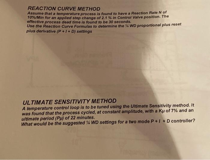 Solved REACTION CURVE METHOD Assume that a temperature | Chegg.com