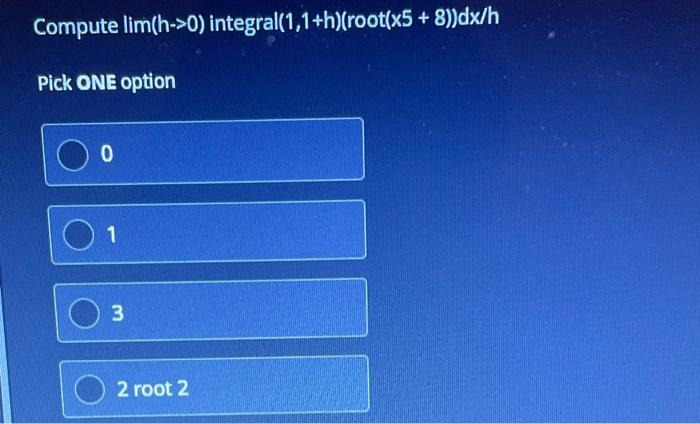 Solved Pick ONE option | Chegg.com