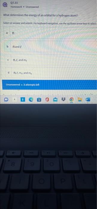 Solved Q7.11 Homework Unanswered i What determines the | Chegg.com