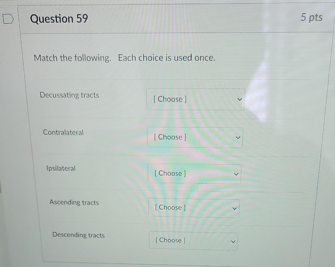 Question 59 Match the following. Each choice is used | Chegg.com