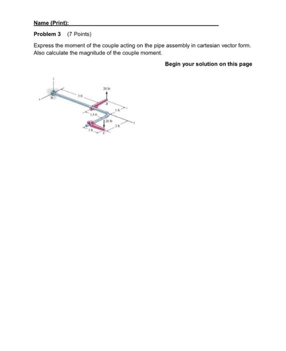 Solved Problem 3 (7 Points) Express the moment of the couple | Chegg.com