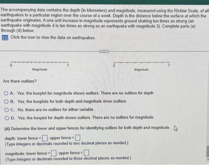 Solved e accompanying data contains the depth (in | Chegg.com