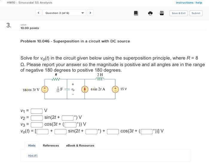 Solved HW10 Sinusoidal SS Analysis instructions help | Chegg.com