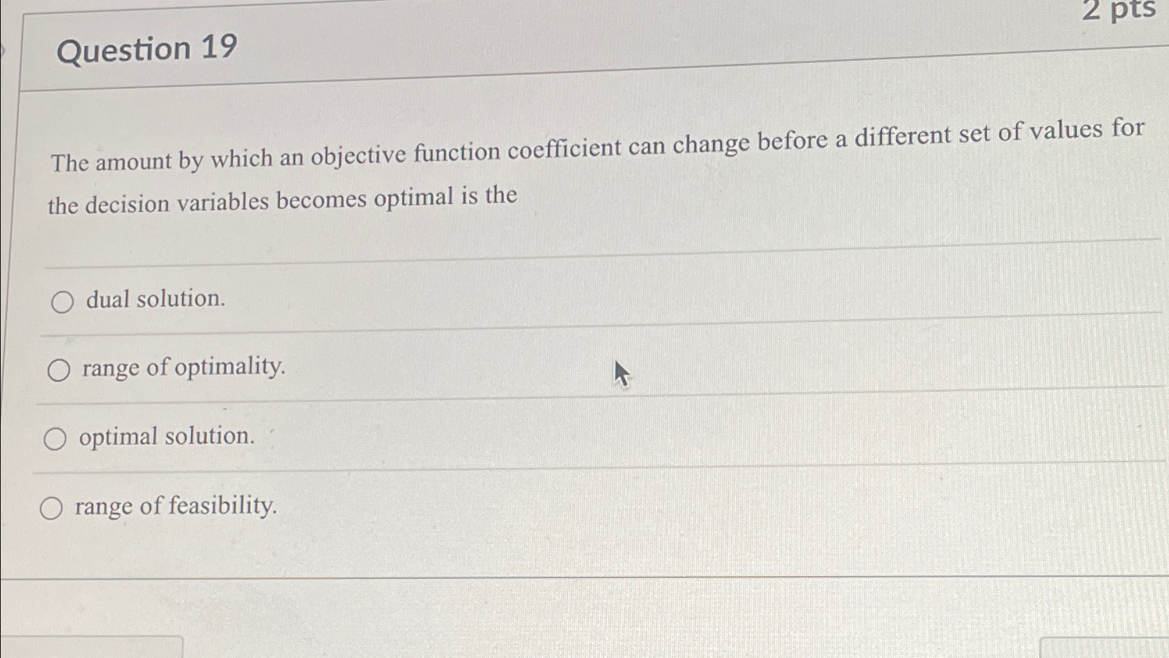 Solved Question 19the Amount By Which An Objective Function