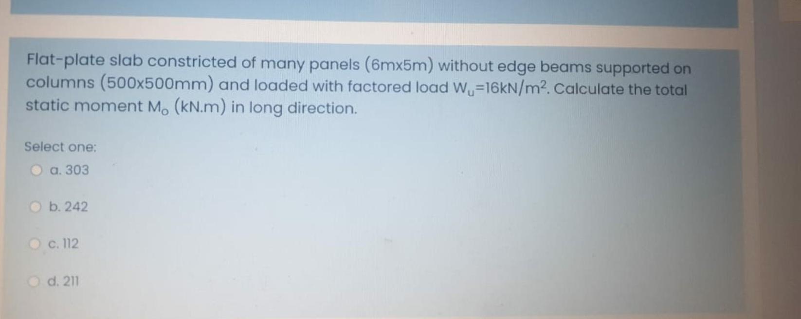 Solved Flat-plate slab constricted of many panels (6mx5m) | Chegg.com