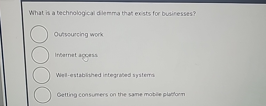 Solved What is a technological dilemma that exists for | Chegg.com