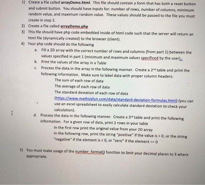 1) Create a file called arrayDemo.html. This file | Chegg.com