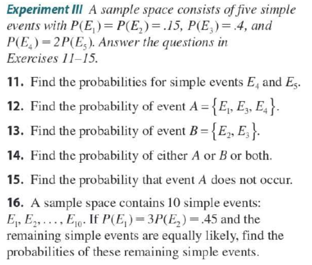 Solved Experiment III A sample space consists of five | Chegg.com