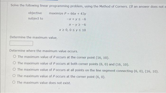 Solved Solve The Following Linear Programming Problem Using