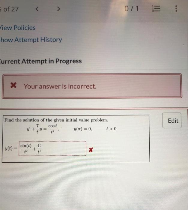 Solved urrent Attempt in Progress 3 Your answer is | Chegg.com