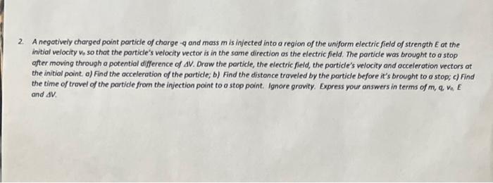 Solved A negatively charged point particle of charge -q and | Chegg.com