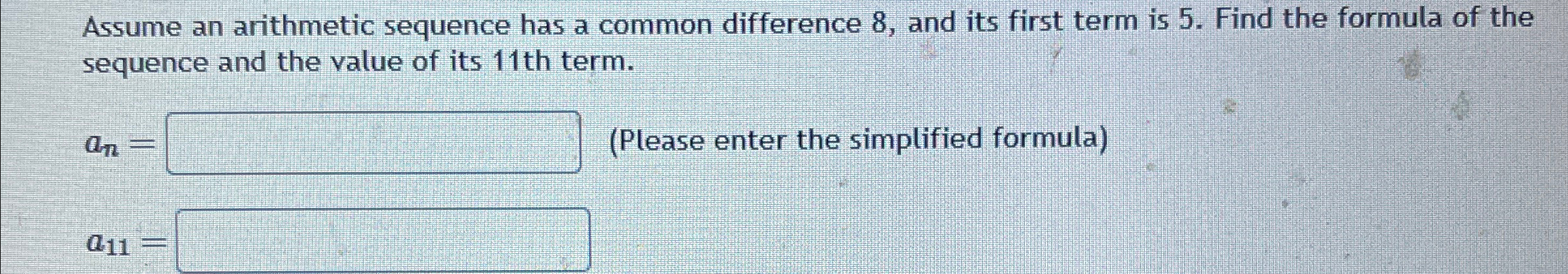 Solved Assume an arithmetic sequence has a common difference | Chegg.com