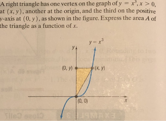 Solved A right triangle has one vertex on the graph of y = | Chegg.com