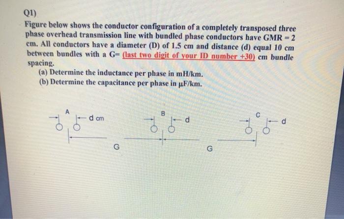 Solved Q1) Figure below shows the conductor configuration of | Chegg.com