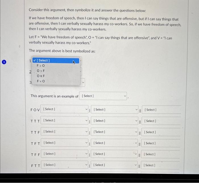 Solved Consider this argument, then symbolize it and answer | Chegg.com