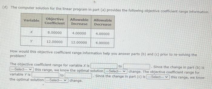 Solved Consider the following linear program. Min 8X+12Y | Chegg.com