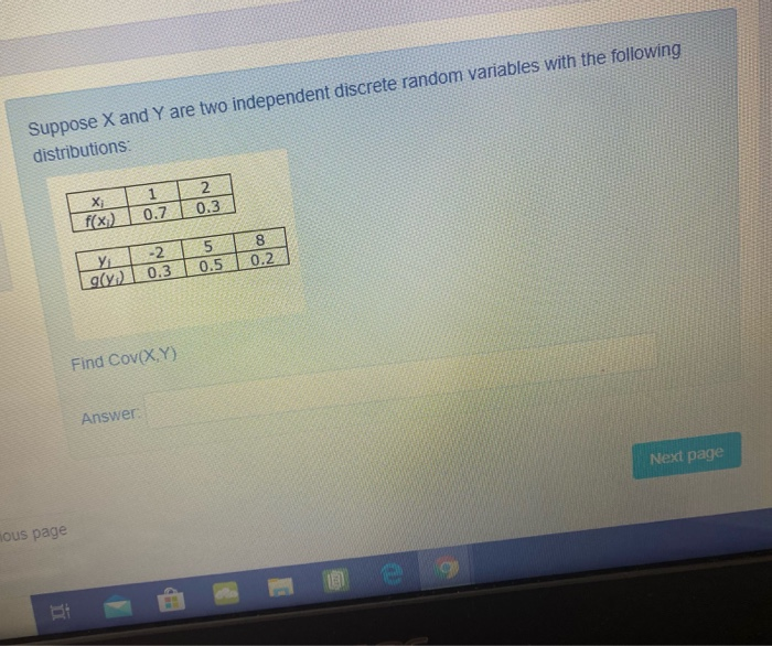 Solved Suppose X and Y are two independent discrete random | Chegg.com