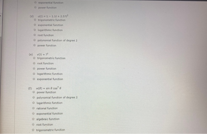 Solved Classify Each Function As A Power Function Root 