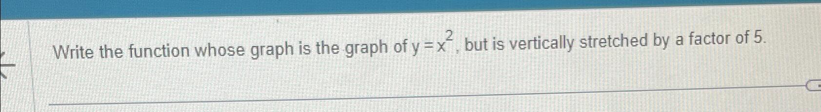 Solved Write the function whose graph is the graph of y=x2, | Chegg.com
