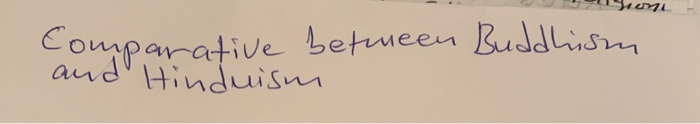 Solved Comparative between Buddhism and Hinduism | Chegg.com