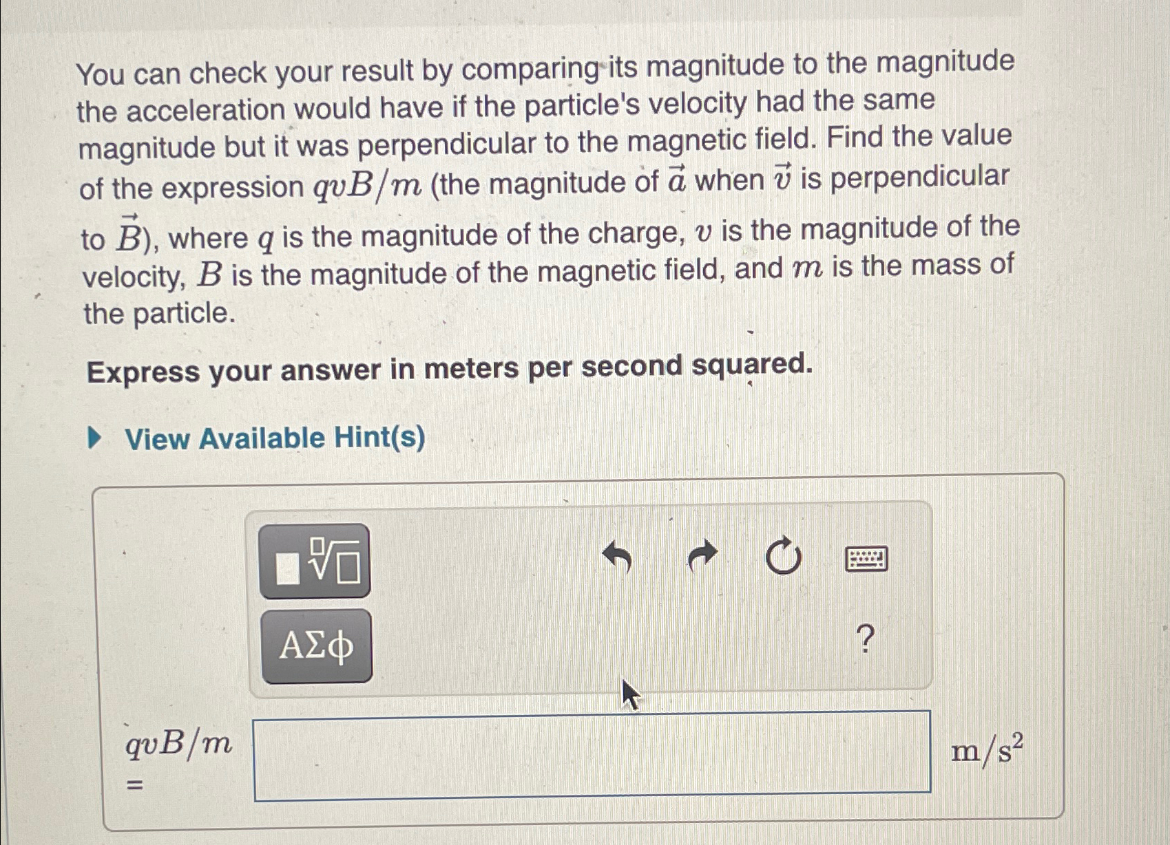 Solved You can check your result by comparing its magnitude | Chegg.com