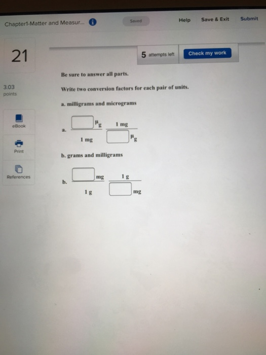 Solved Submit Save & Exit Help Saved Chapter1-Matter and | Chegg.com