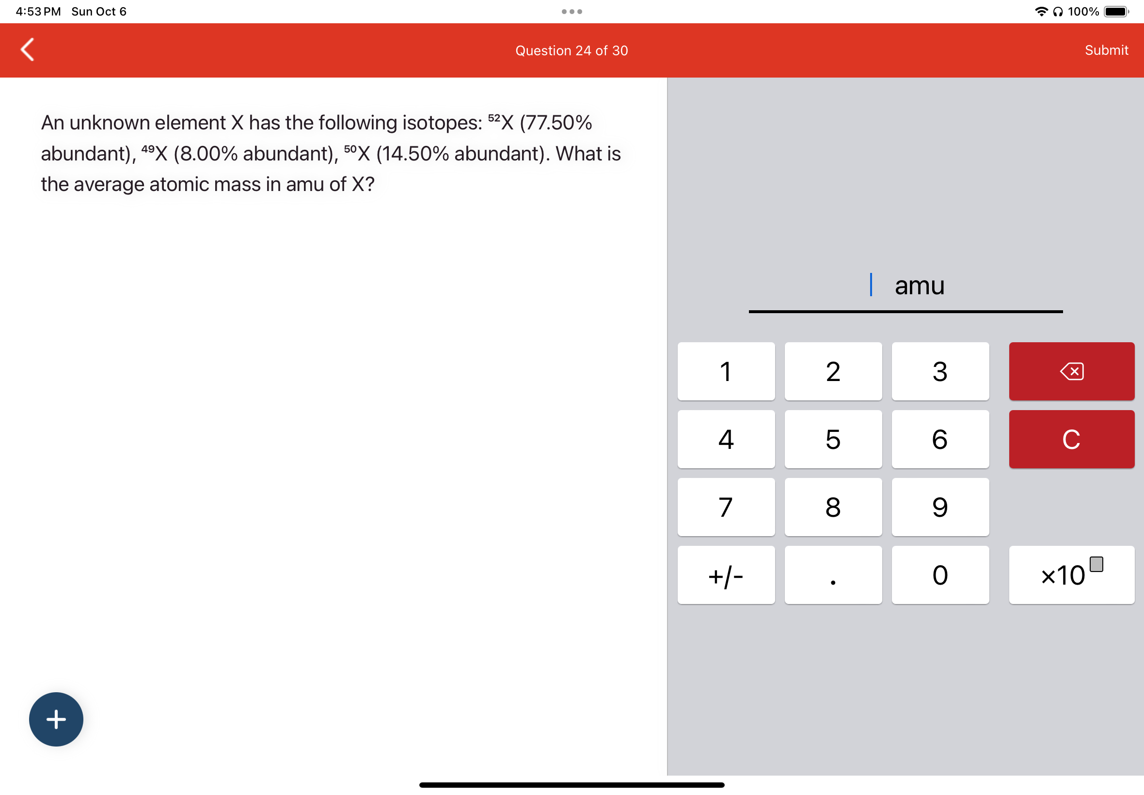 Solved amu123456C789+-0 | Chegg.com