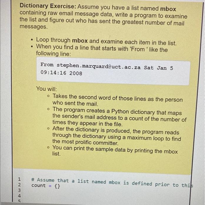 Solved Dictionary Exercise: Assume you have a list named | Chegg.com