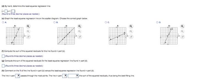 Solved Complete pars (a) trough (in) for the data beiow (a) | Chegg.com