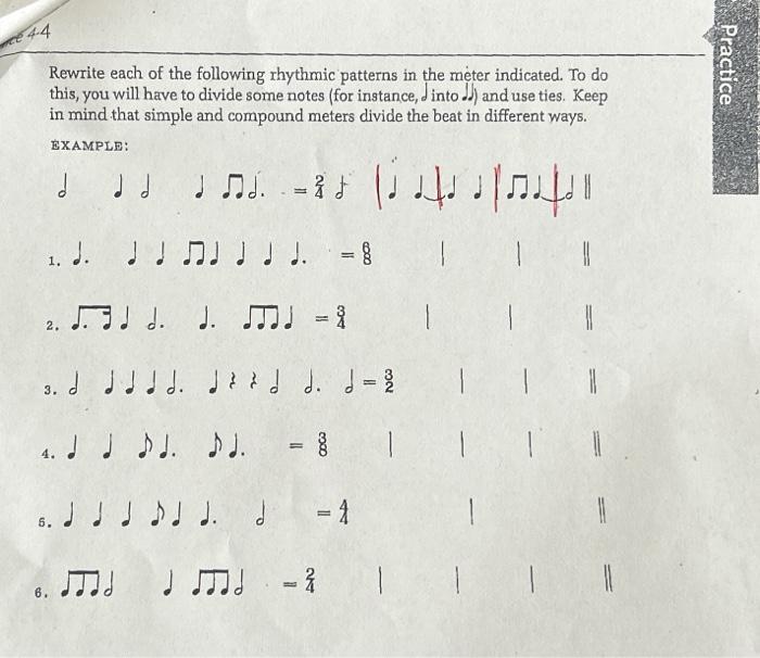 Rewrite the following rhythmic patterns by beaming | Chegg.com