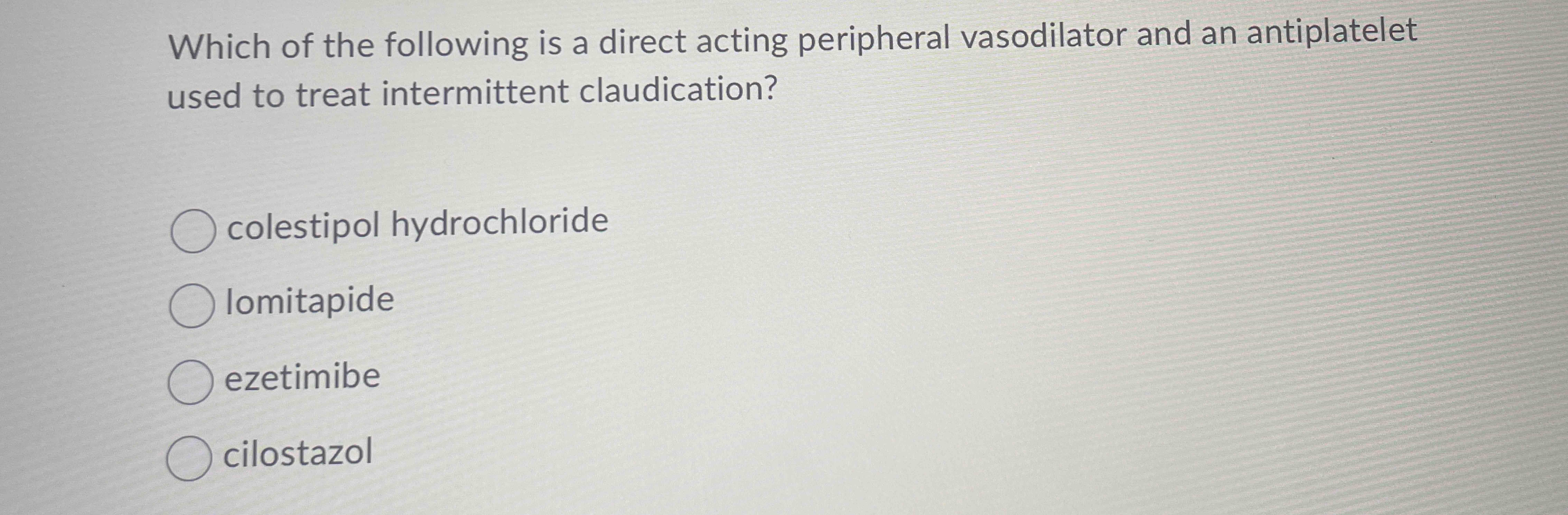Solved Which of the following is a direct acting peripheral | Chegg.com