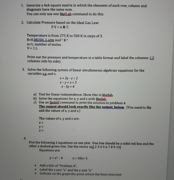 Solved please answer number 1 through 4. otherwise I want to | Chegg.com