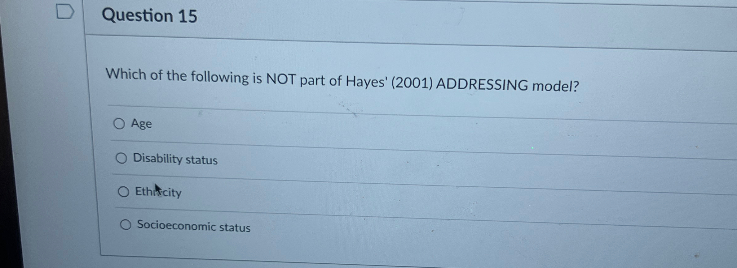 Solved Question 15Which of the following is NOT part of | Chegg.com