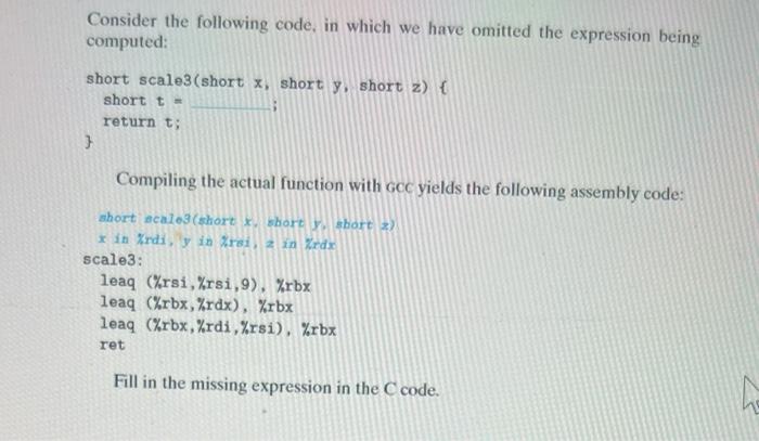 Solved Consider the following code, in which we have omitted | Chegg.com