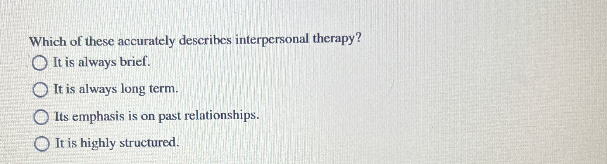 Solved Which of these accurately describes interpersonal | Chegg.com