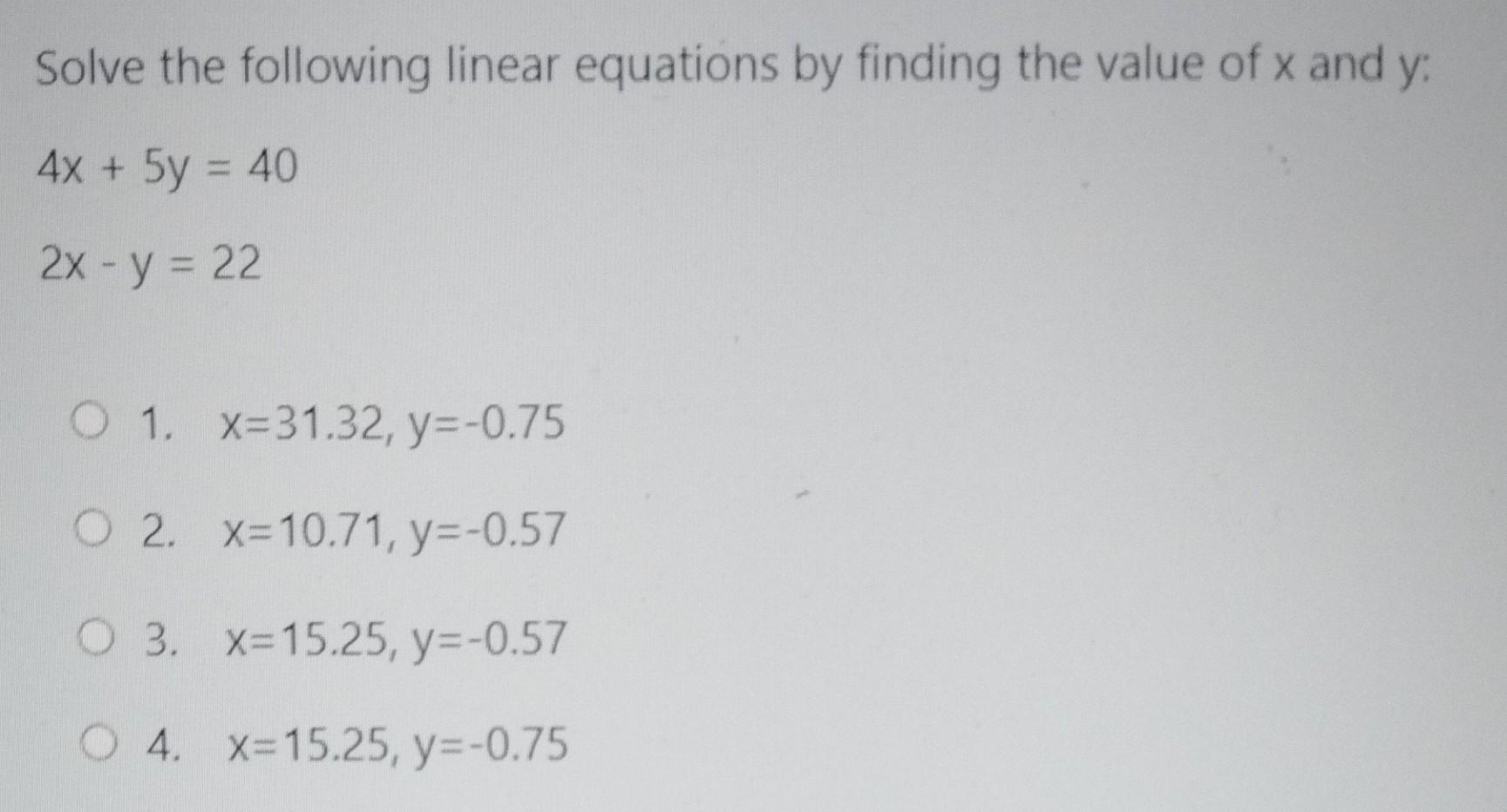 Solved Solve the following linear equations by finding the | Chegg.com