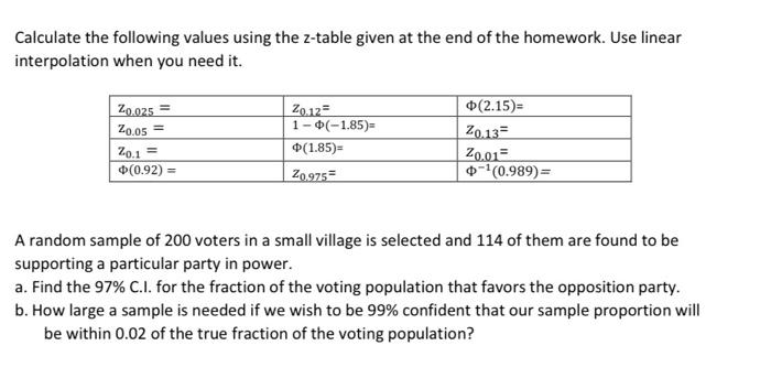 Solved Calculate the following values using the z-table | Chegg.com