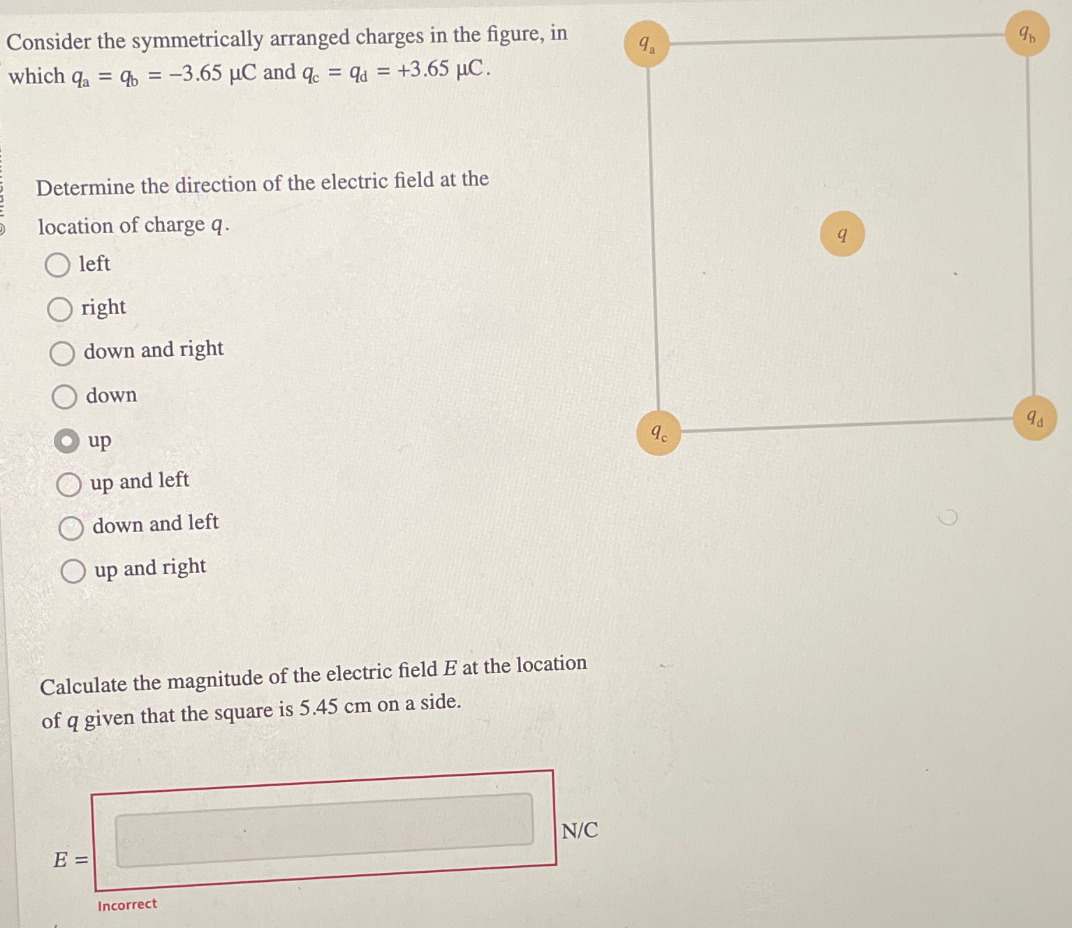 Solved Consider the symmetrically arranged charges in the | Chegg.com