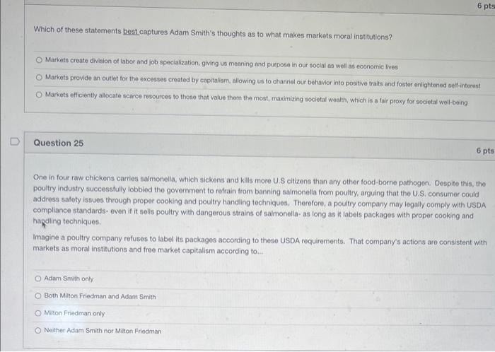 Solved Which of these statements best captures Adam Smith's | Chegg.com