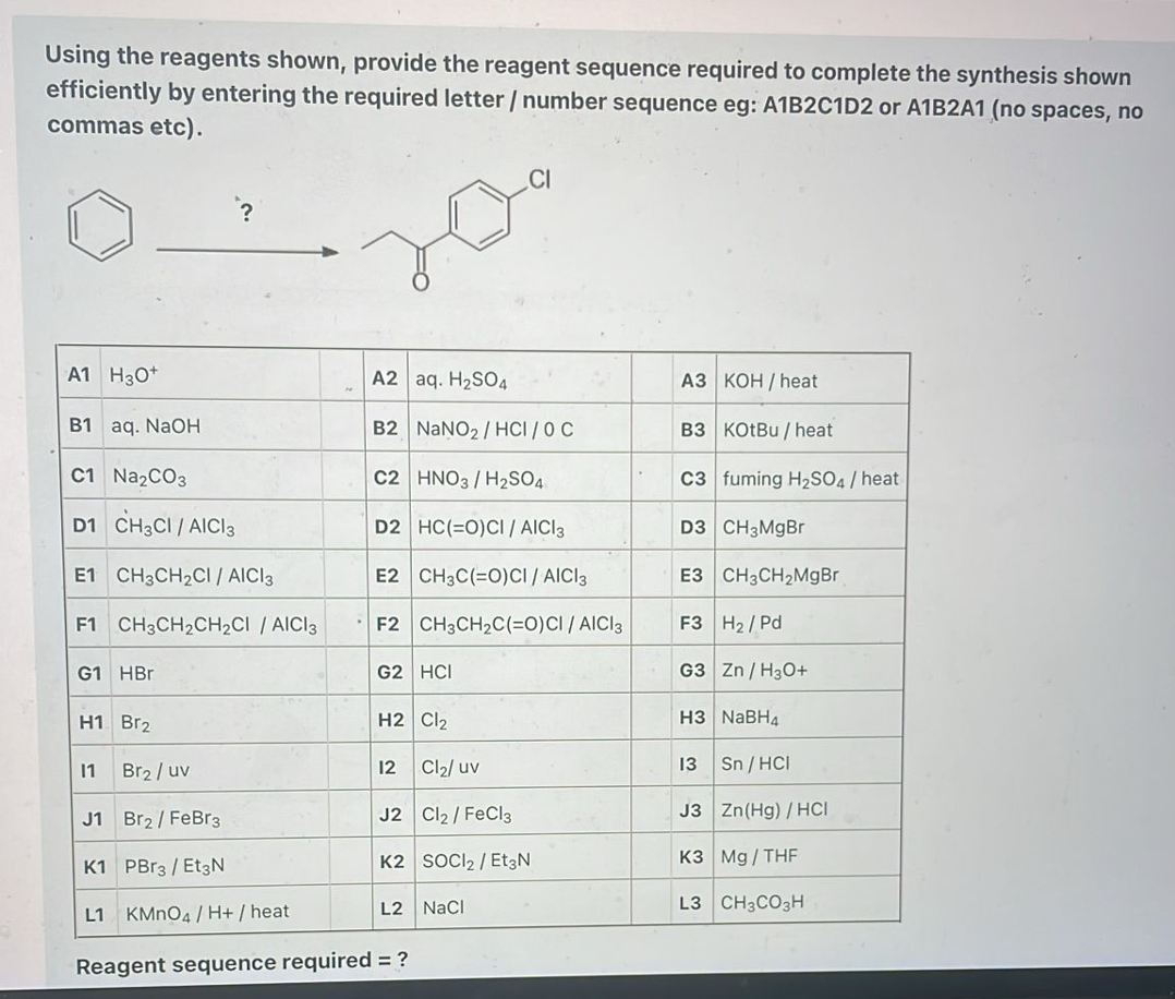 Solved Using the reagents shown, provide the reagent | Chegg.com